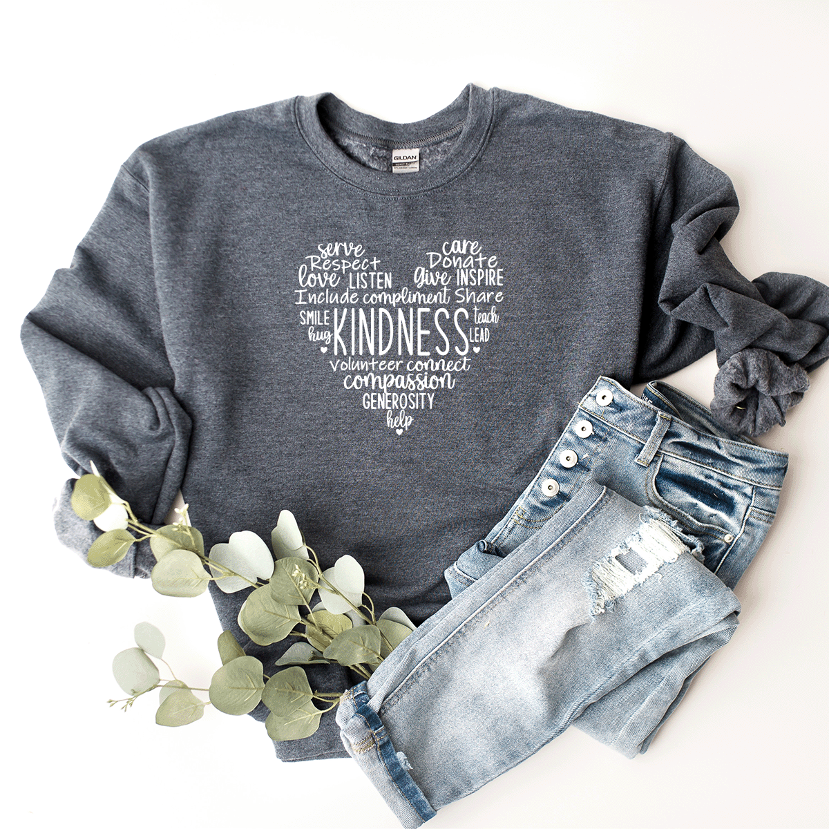 Kindness (Heart) - Sweatshirt – Hustle and Thrive